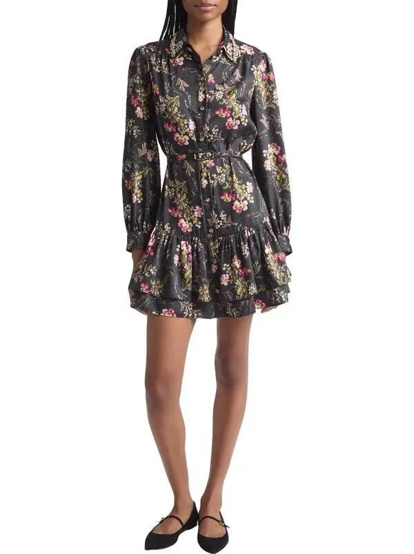 Cinq À Sept Love Letter Emilienne Embellished Floral Minidress - Black Multi