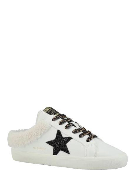 Vintage Havana Star Faux Fur Lined Sneaker Mule - White