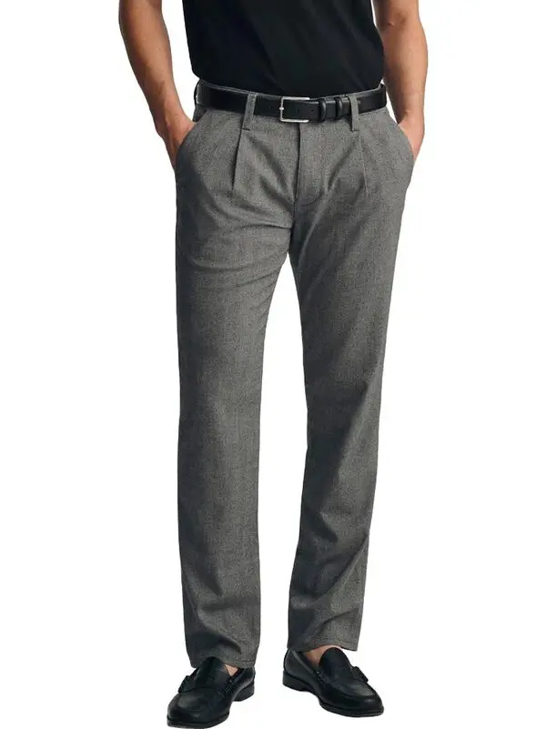 MAVI Will Pleated Straight Leg Pants - Grey Fancy