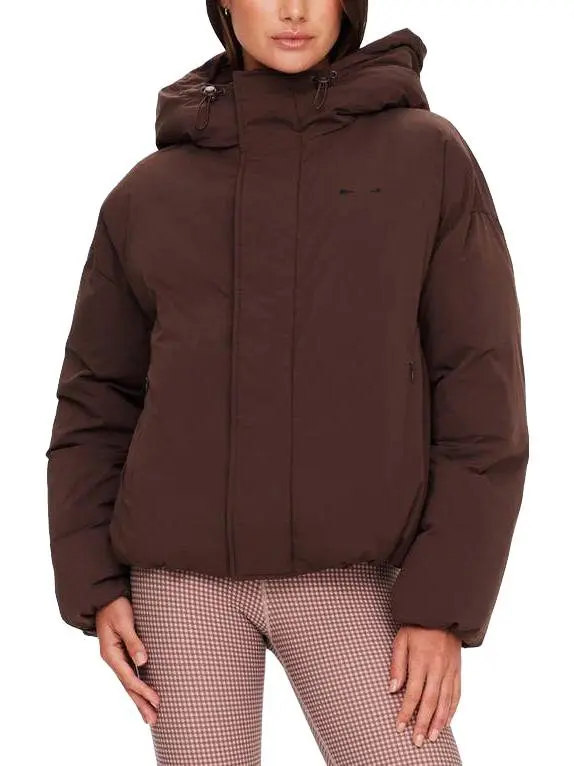The Upside Mercer Hooded Puffer Jacket - Brown