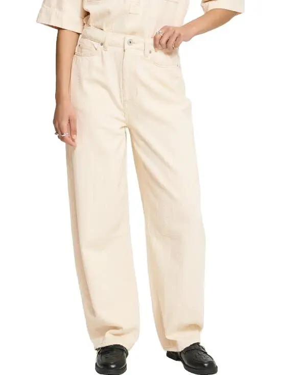 ICHI Hezallo Wide Leg Balloon Jeans - Birch