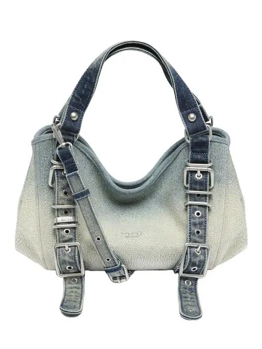 DIESEL® D-one Small Denim Top Handle Bag - Medium Blue