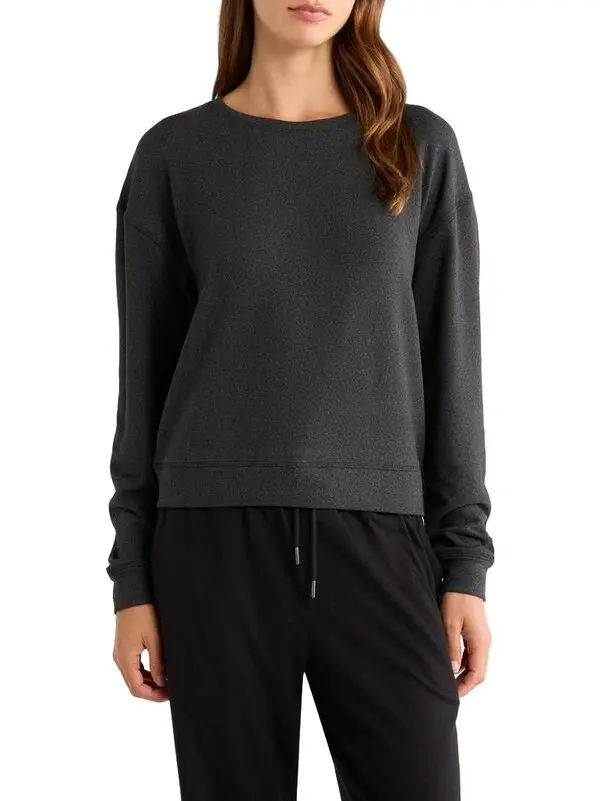 Honeydew Intimates Forever Luxe Long Sleeve Top - Charcoal