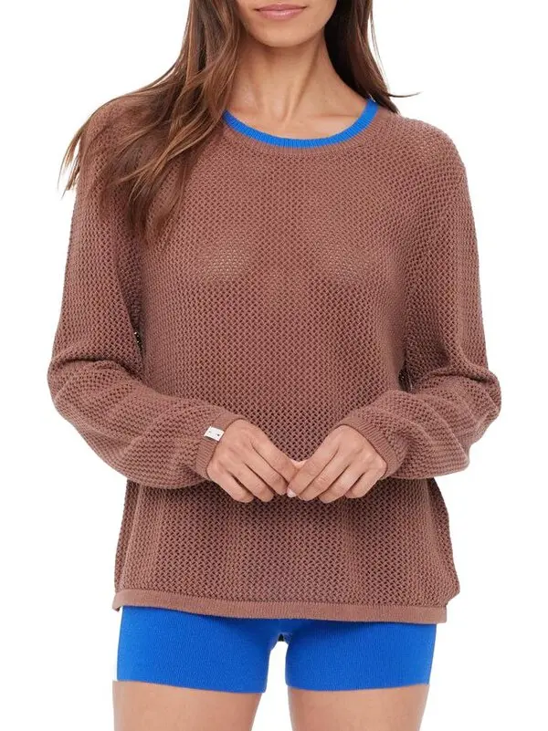 The Upside Avalon Bayli Organic Cotton Knit Sweatshirt - Brown