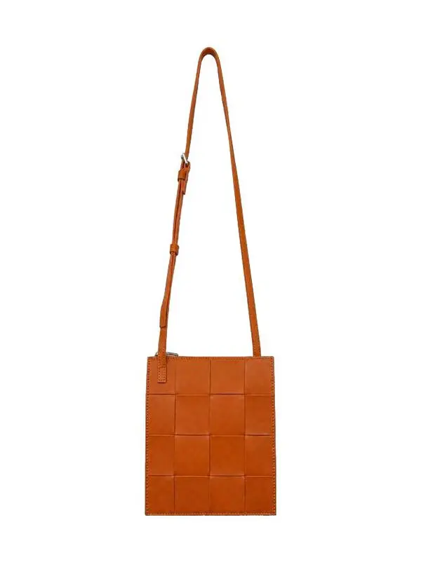 Écotorie Polly Woven Leather Crossbody Bag - Caramel