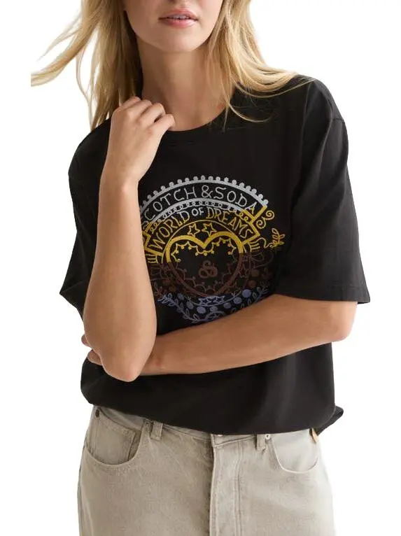 Scotch & Soda Embroidered Graphic T-shirt - Meteorite