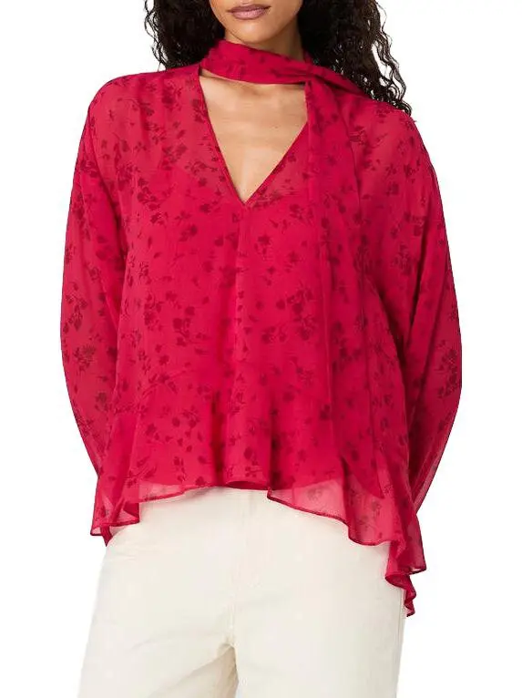 French Connection Marina Floral Chiffon Top - Celeste Fleur
