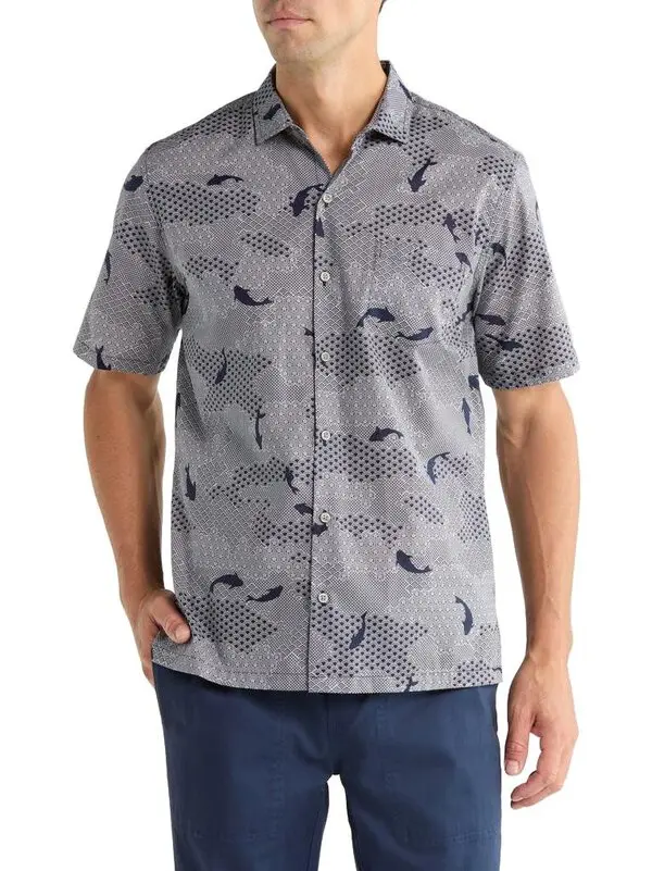 Tori Richard Katazome Short Sleeve Button Up Shirt - Midnight