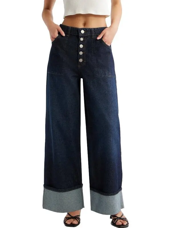DAMSON MADDER Gigi Baggy Wide Leg Jeans - Indigo
