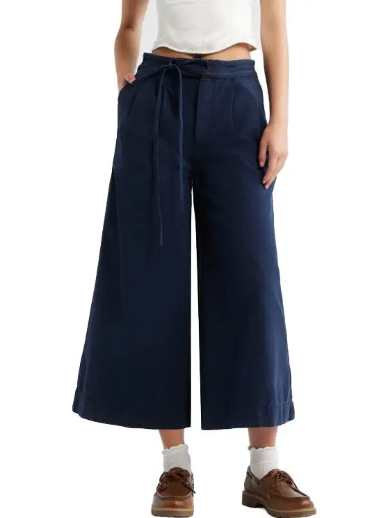 DAMSON MADDER Lotta Organic Cotton Wide Leg Culottes - Navy
