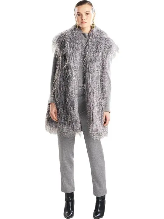 Natori Ostrich Plume Vest - Grey