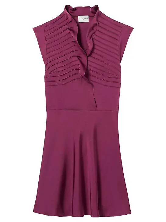 Claudie Pierlot Sleeveless Ruffled Satin Mini Dress - Hydrangea