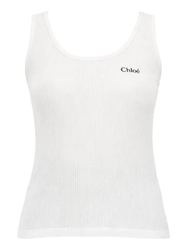 Chloé Tank Top Con Logo - White
