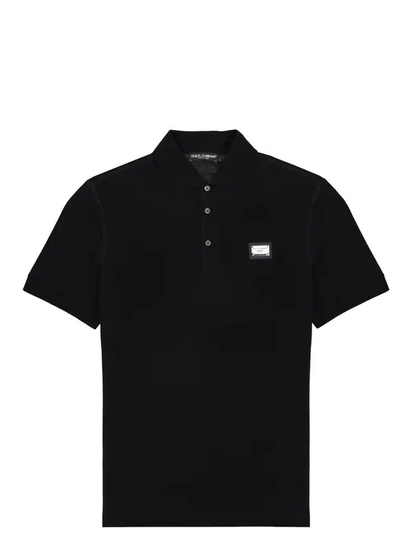 Dolce & Gabbana Polo Con Patch Logo - Black