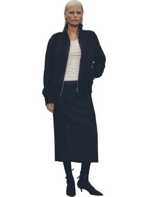 ENTIRE STUDIOS Front-zip Cotton Sweatshirt With Terrycloth Lining And Ribbed Trim - Nero