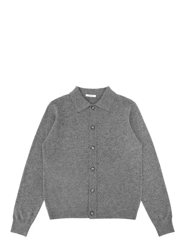 ENTIRE STUDIOS Cashmere & Merino Wool Ribbed Hem Button-up Sweater - Grigio