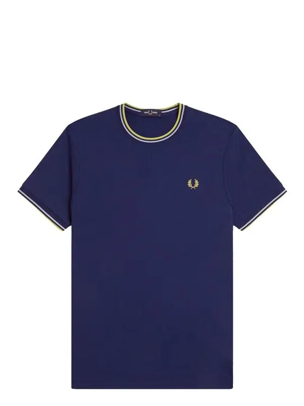 Fred Perry Classic Doppia Rigan T-shirt - Blue