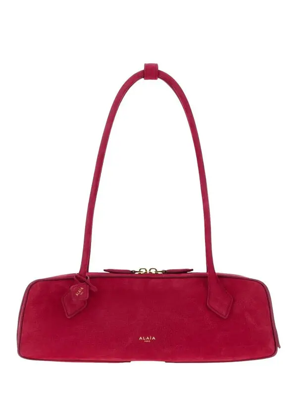Alaïa Le Teckel Mini Suede Shoulder Handbag - Pink