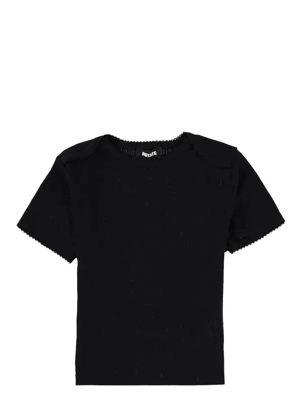 ROTATE BY BIRGER CHRISTENSEN Organic Cotton And Modal Blend T-shirt - Black