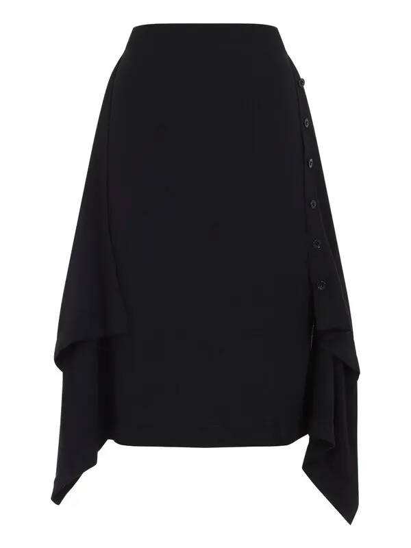 LEMAIRE Buttoned Mini Wool Skirt - Black