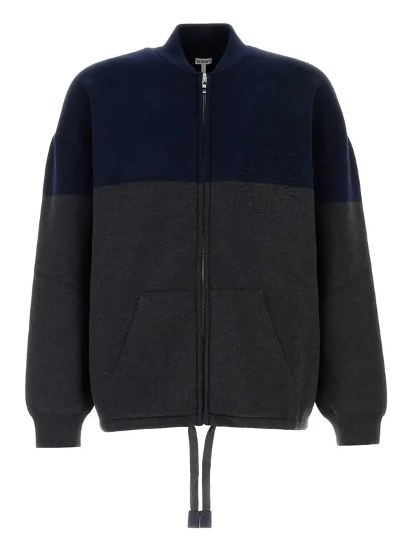 Loewe Contrast Two-tone Stretch Cotton Blend Cardigan - Multicoloured