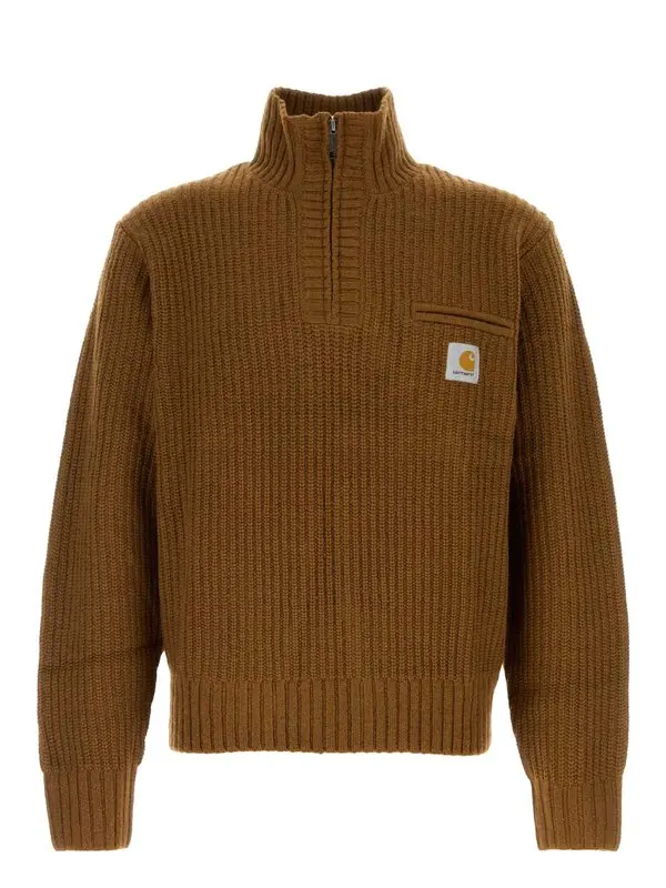 Carhartt Work In Progress Detroit Half Zip Acrylic Blend Sweater - Brown