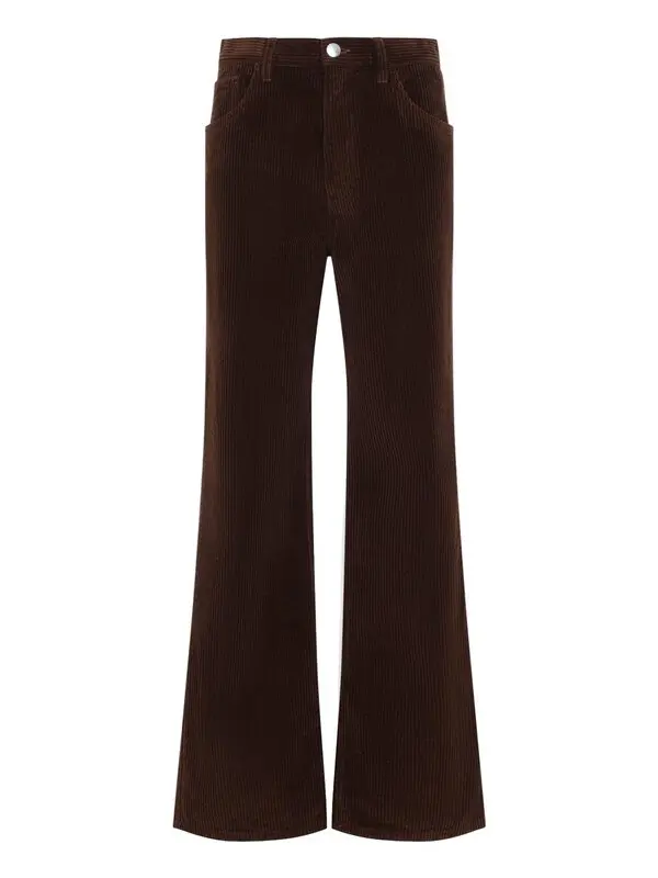 Marni Five-pocket Cotton Flared-leg Pants - Brown