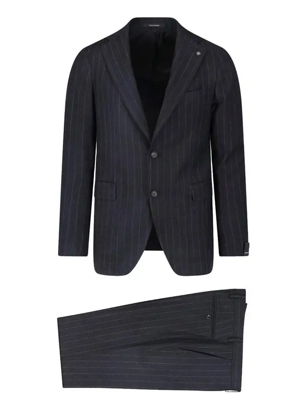 Tagliatore Pinstripe Wool Two-piece Suit - Grey