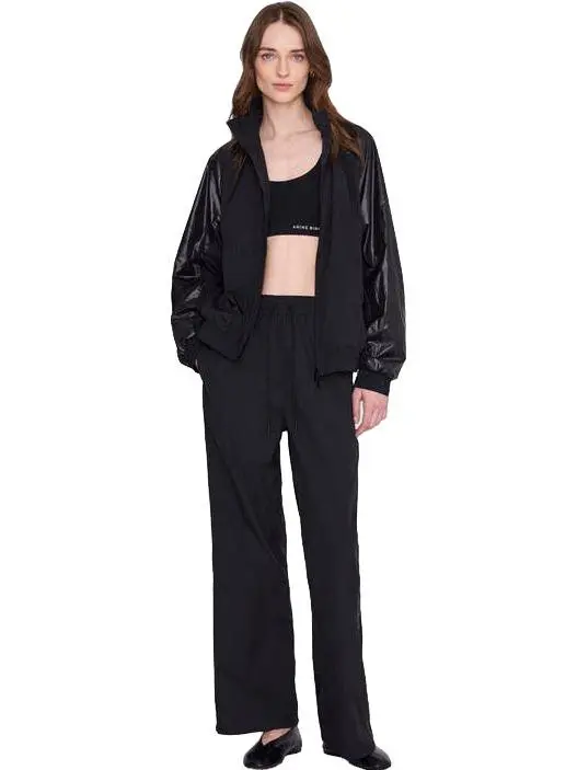 ANINE BING Reza Jacket With Technical Fabric And Coated Sleeves - Black