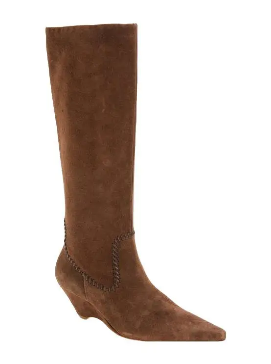 Cinq À Sept Marta Curved Wedge Boot - Chocolate