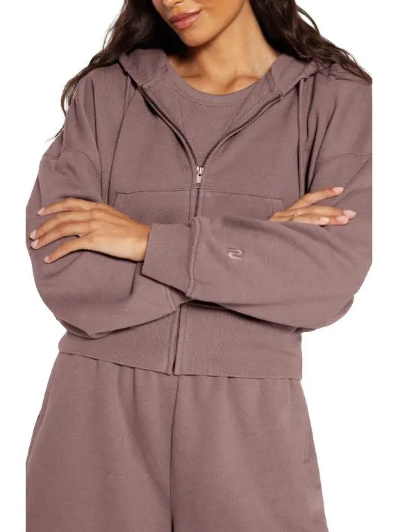 NUUDS Cropped Zip-up Hoodie - Cocoa