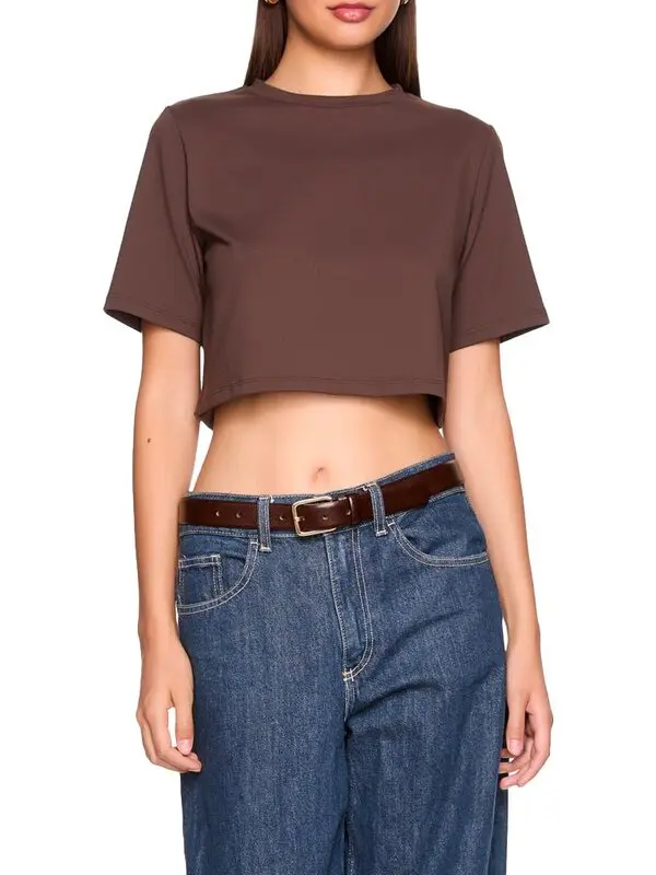 Susana Monaco Boxy Cropped T-shirt - Java