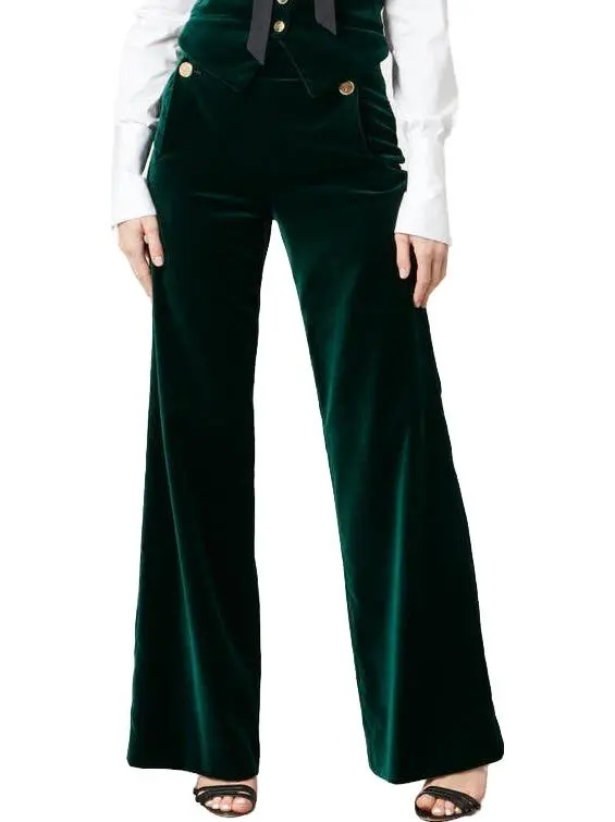 TEMPERLEY LONDON Clove Velvet Trousers - Emerald