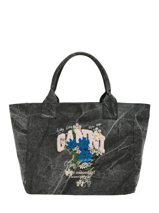 GANNI Medium Trapeze Easy Shopper - Phantom