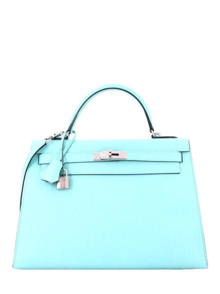 Hermès Kelly Handbag Epsom With Palladium Hardware 32 - Blue
