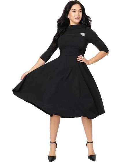 Unique Vintage Nicola Swing Dress - Black Accent