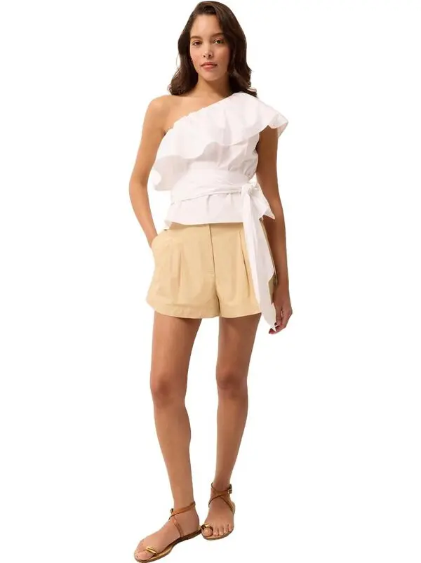 MARIE OLIVER Idah One-shoulder Ruffle Top - Optic