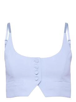 FLEUR DU MAL Tuxedo Cropped Vest - Raindrop