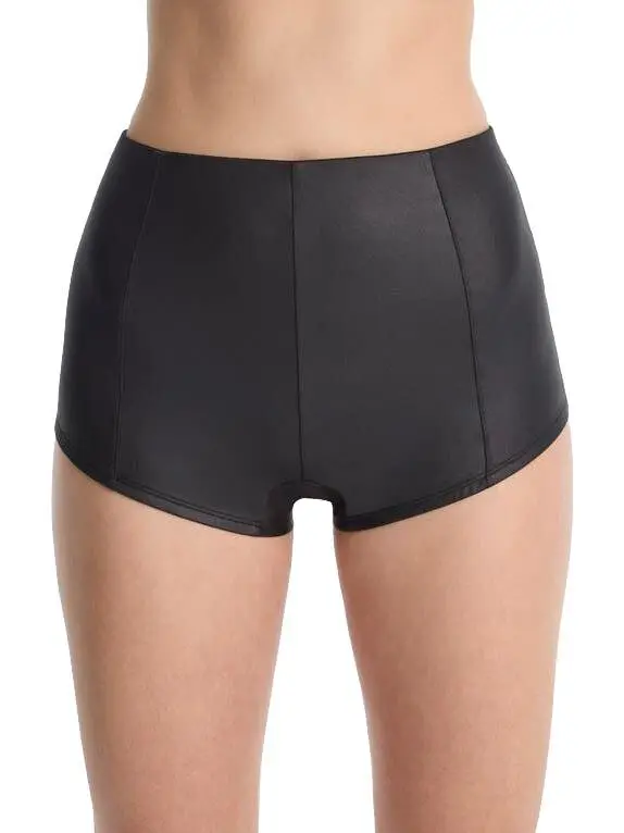 SKARLETT BLUE Late Night Faux Leather Hot Pants - Black