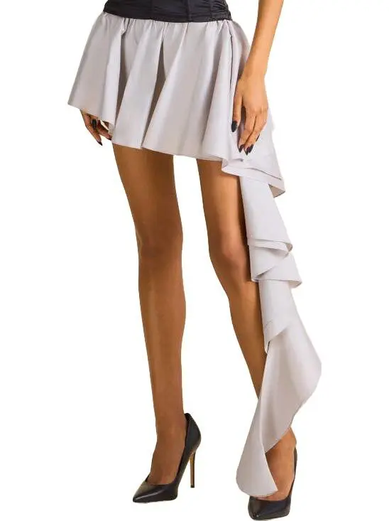 CONTESSA MILLS Todd Gathered Asymmetric Mini Skirt - Silver
