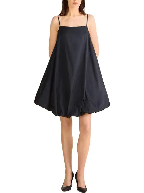 CONTESSA MILLS Todd Adjustable Strap Bubble Mini Dress - Black