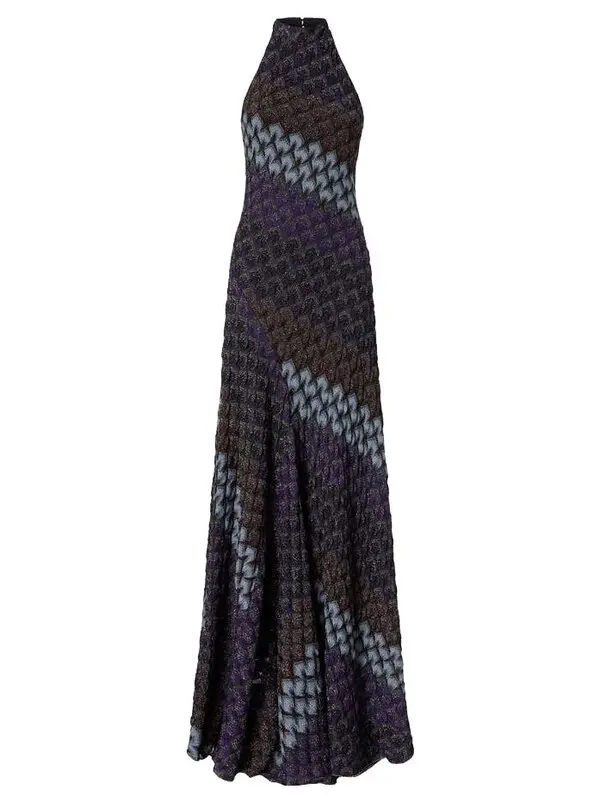 Missoni Long Dress With Halterneck - Multicoloured