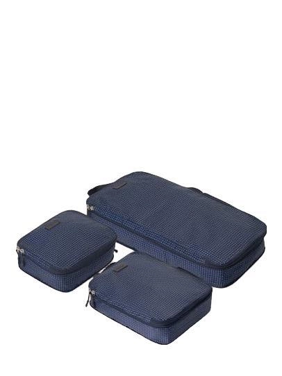 WOOL & OAK Double Compression Packing Cube Set - Navy
