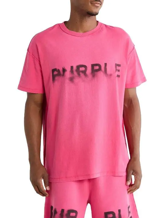 PURPLE BRAND Textu Inside Out Cotton Graphic T-shirt - Red