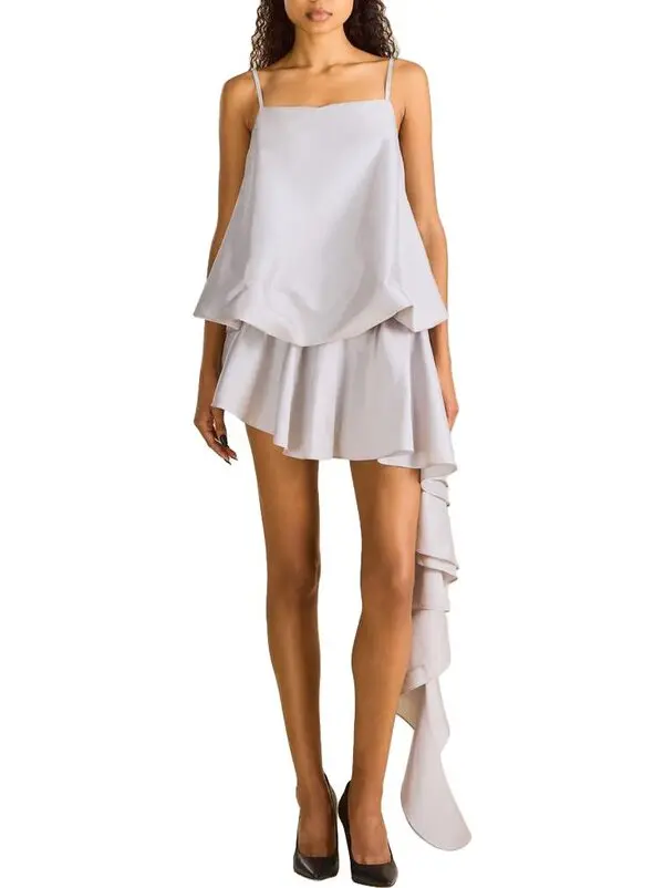 CONTESSA MILLS Todd Adjustable Strap Bubble Camisole Top - Silver