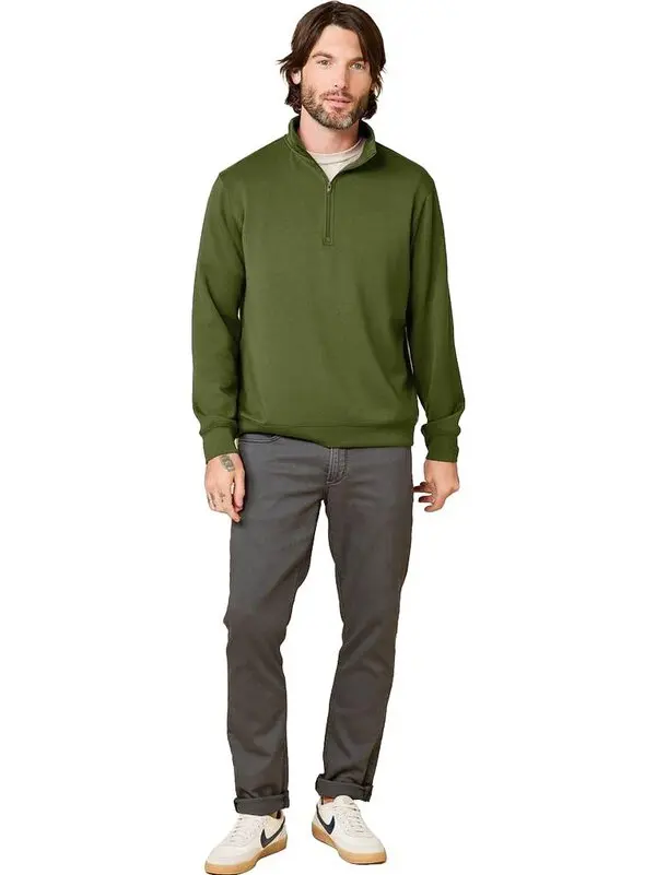 SOFTIES Dreamtech Athleisure Quarter Zip Pullover - Olive