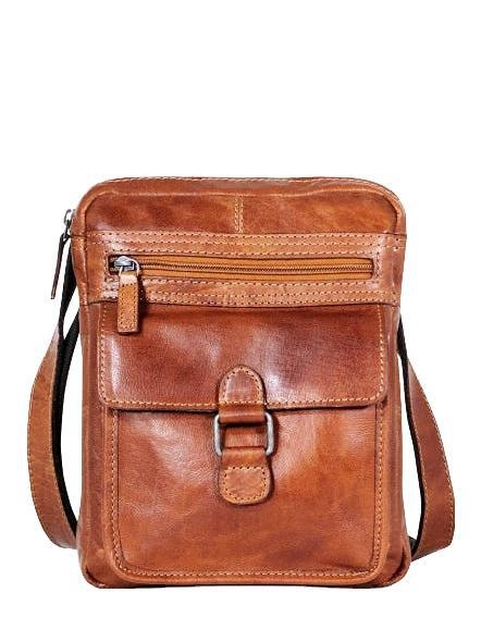 JACK GEORGES Voyager Slim Crossbody Bag - Black-brown
