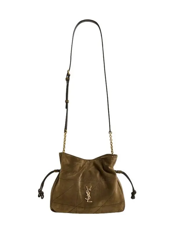 Saint Laurent Jamie Suede Shoulder Pouch - Light Musk