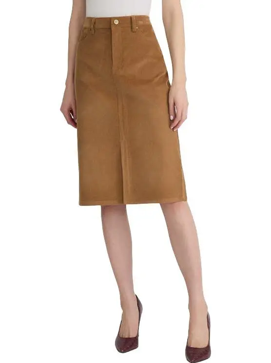 Jones New York Corduroy Midi Skirt - Caramel