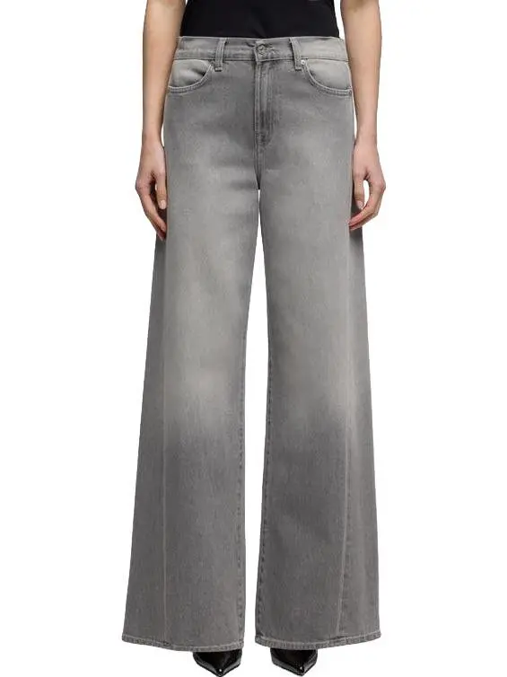 7 For All Mankind Lotta Tailorless High Waist Wide Leg Jeans - Metal